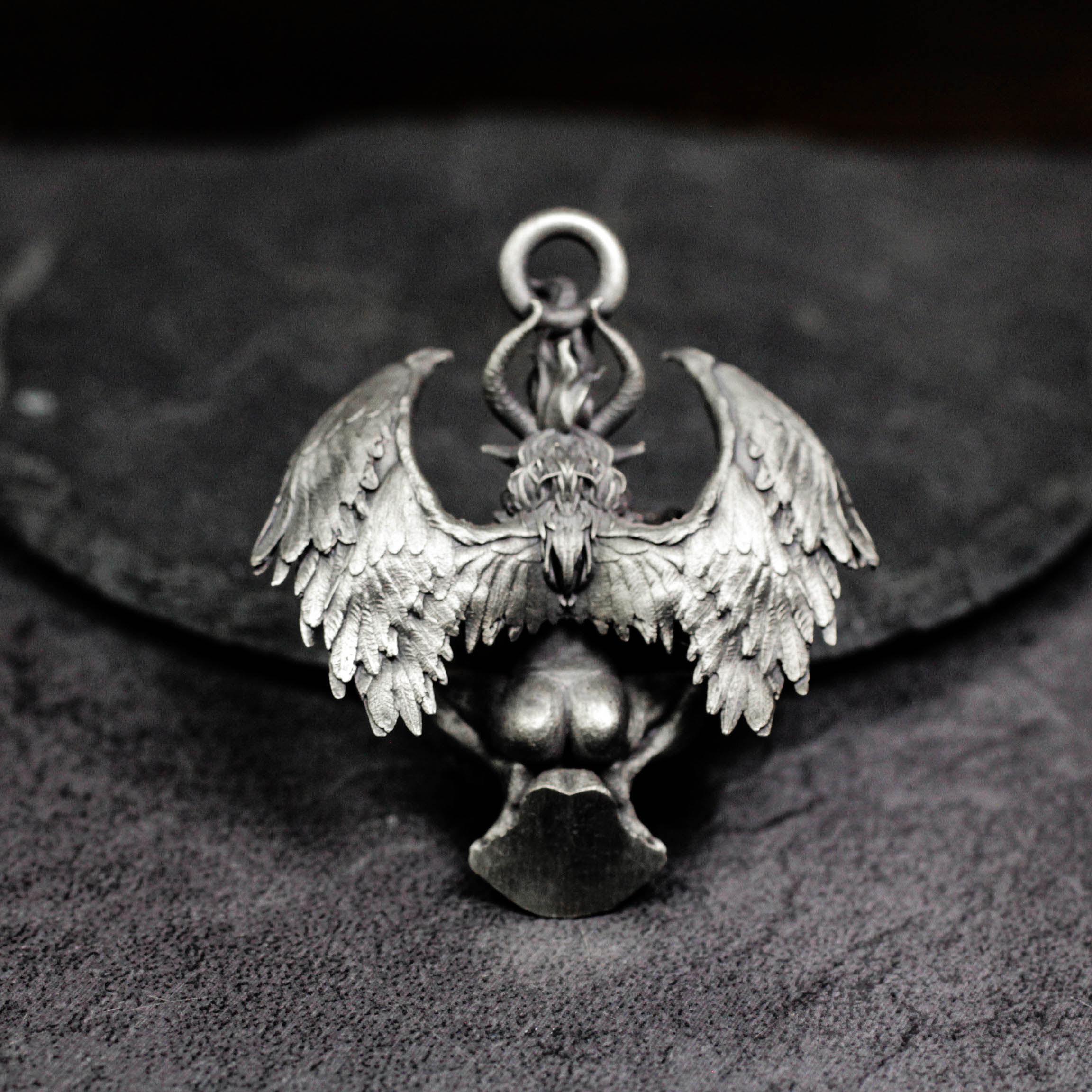 Handmade 925 Silver Baphomet Pendant – Gothic Occult Necklace - Etsy