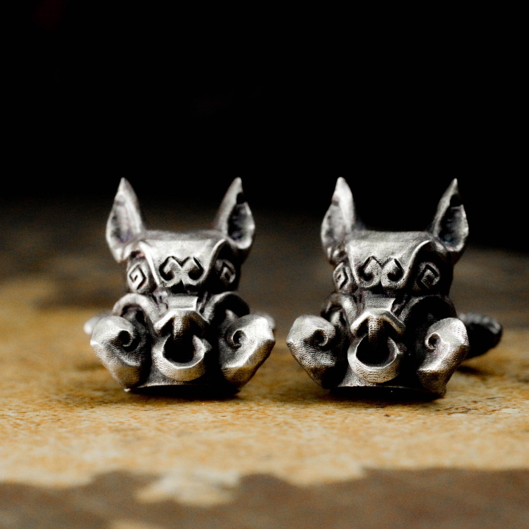 Wild Boar Cufflinks: Indian Totem, 925 Sterling Silver, Unique Wedding ...