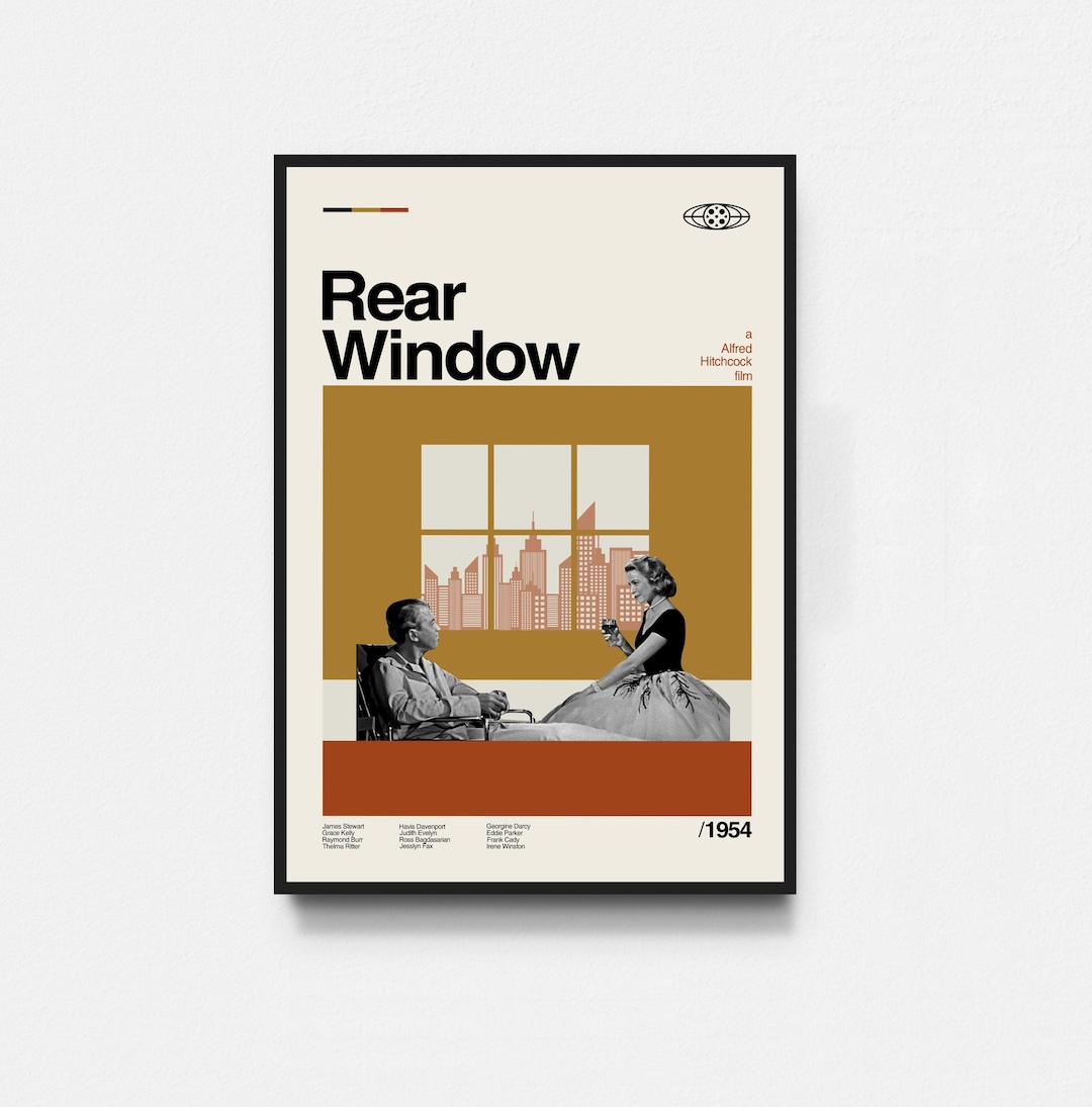 Rear Window Poster, Rear Window Movie Print, Movie Poster, Midcentury ...