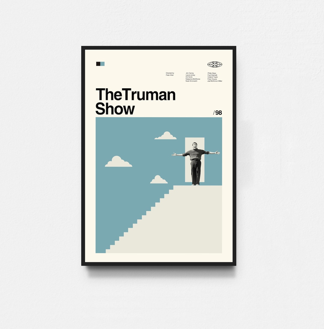 The Truman Show Poster, the Truman Show Print, Movie Poster, Midcentury ...