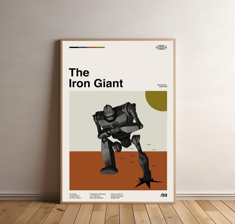 The Iron Giant Poster, the Iron Giant Print, Midcentury Art, Minimalist ...