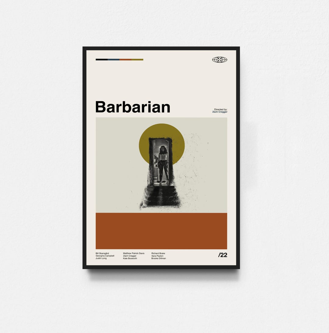 Barbarian Movie Poster, Barbarian Print, Movie Poster, Midcentury Art ...