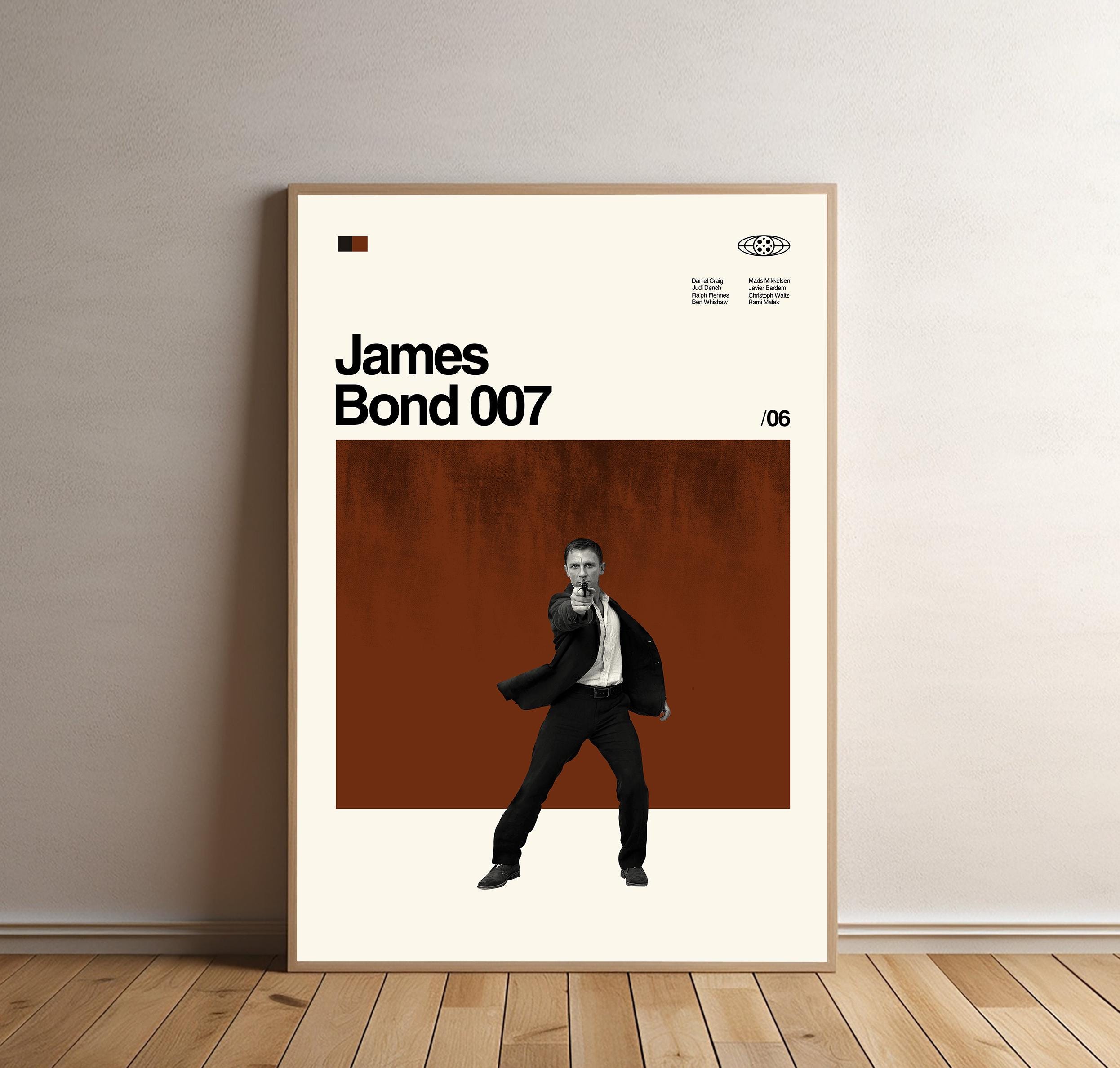 James Bond 007 Poster, James Bond 007 Movie Poster, Midcentury Art ...