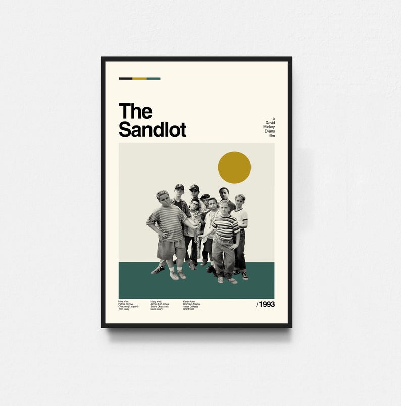 The Sandlot Poster, the Sandlot Print, Movie Poster, Midcentury Art ...