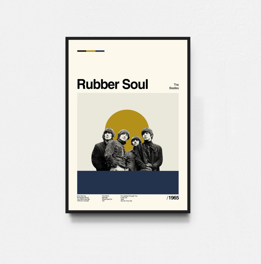 Rubber Soul the Beatles Album Poster, the Beatles Print, Midcentury Art ...