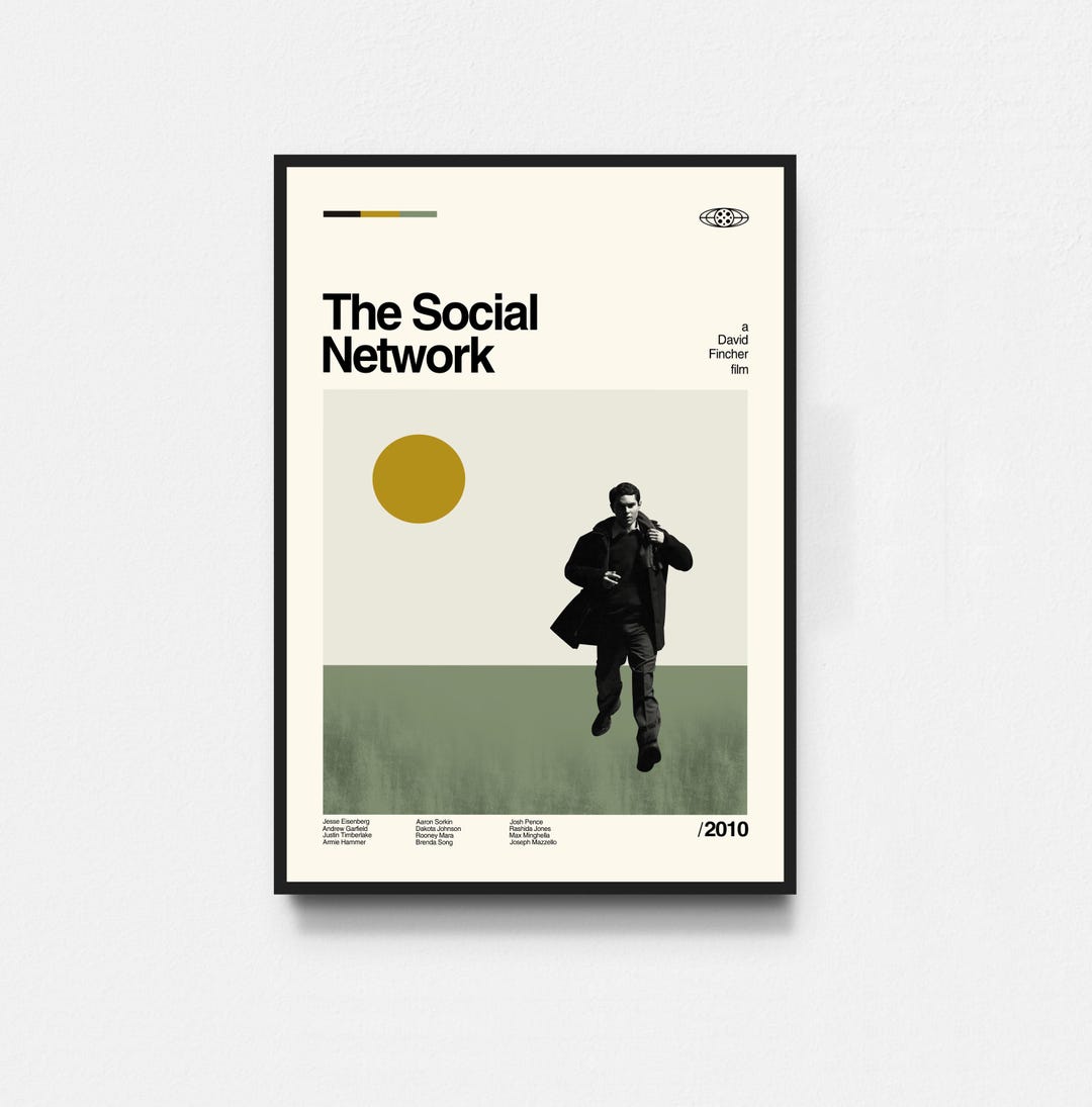 The Social Network Poster, the Social Network Print, Midcentury Art ...