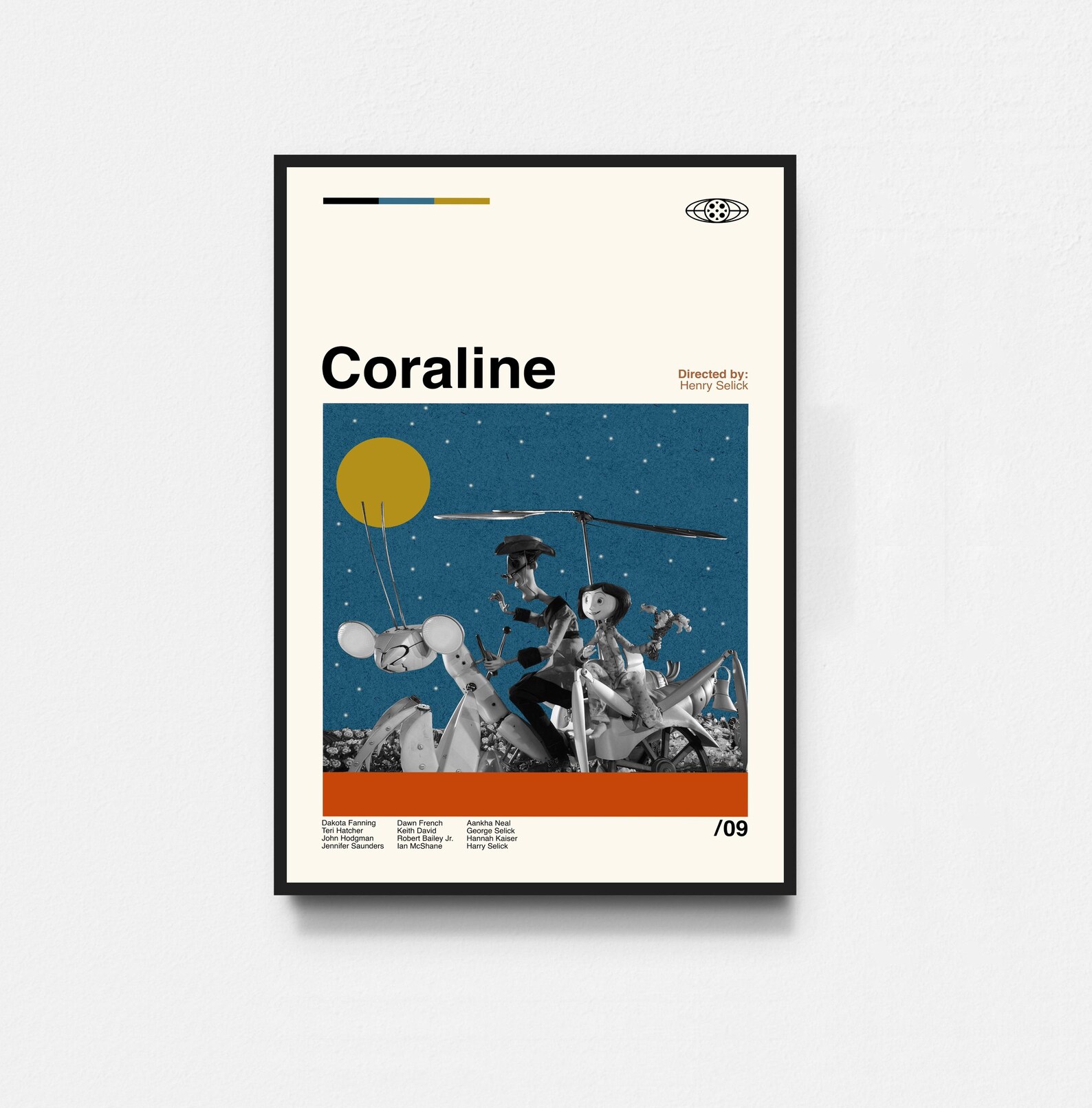 Coraline Movie Poster, Coraline Print, Movie Poster, Midcentury Art ...