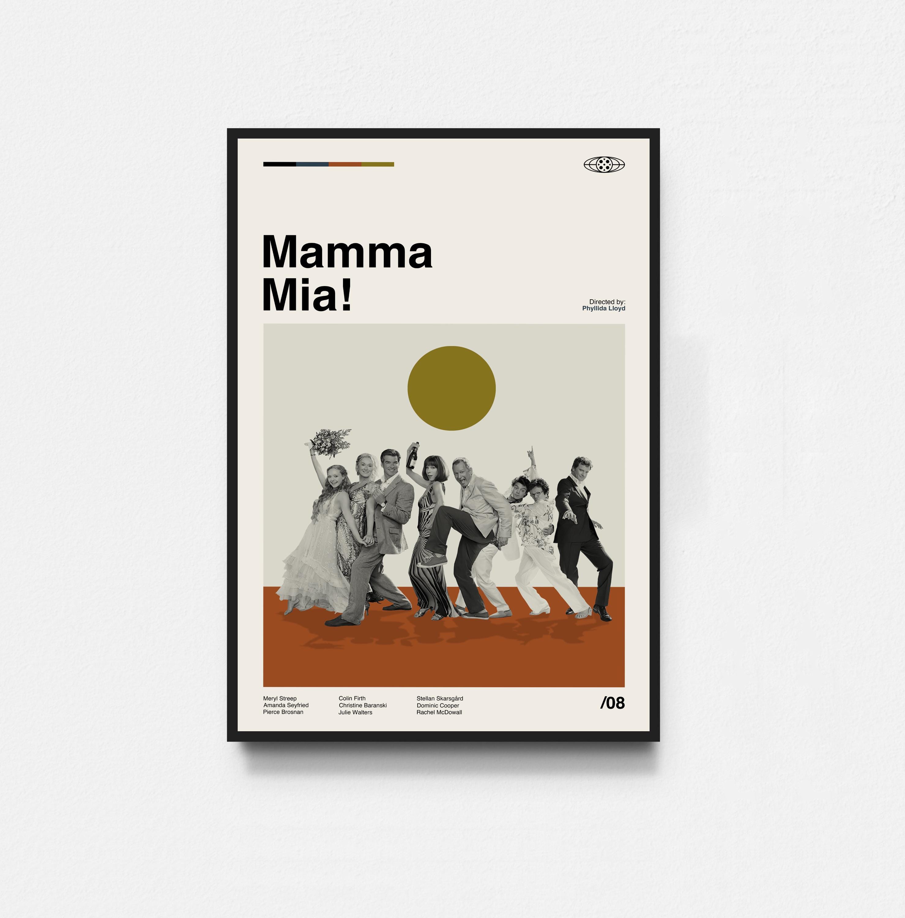 Mamma Mia! Movie Poster, Mamma Mia Poster, Midcentury Art, Minimalist ...