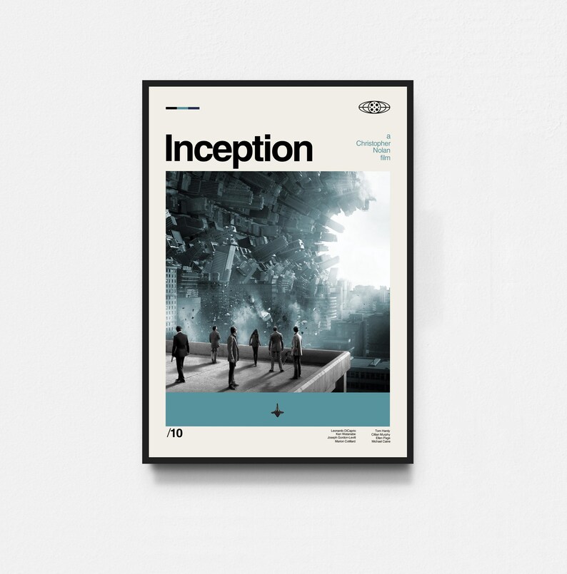 Retro INCEPTION Movie Poster, INCEPTION Print, Midcentury Art ...