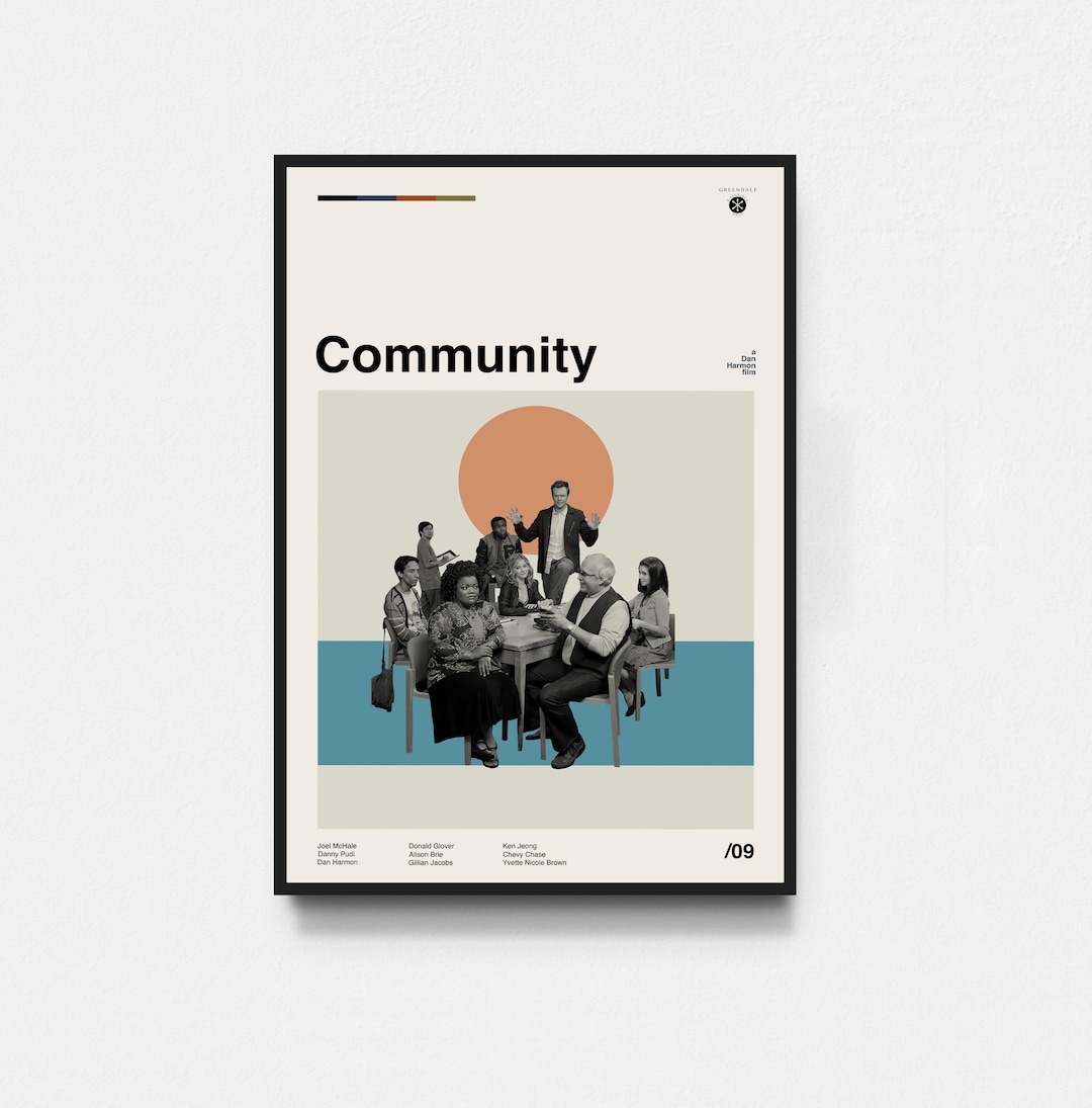 Community Tv Series Poster, Community Poster, Movie Poster, Midcentury ...