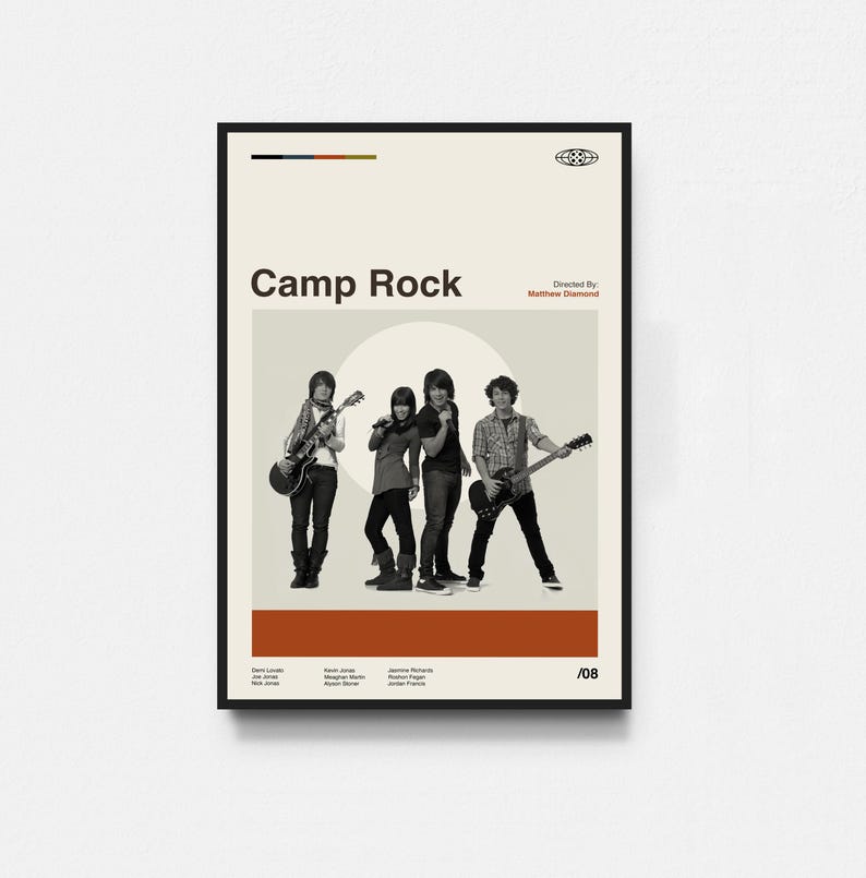 Camp Rock Poster, Camp Rock Print, Movie Poster, Midcentury Art ...
