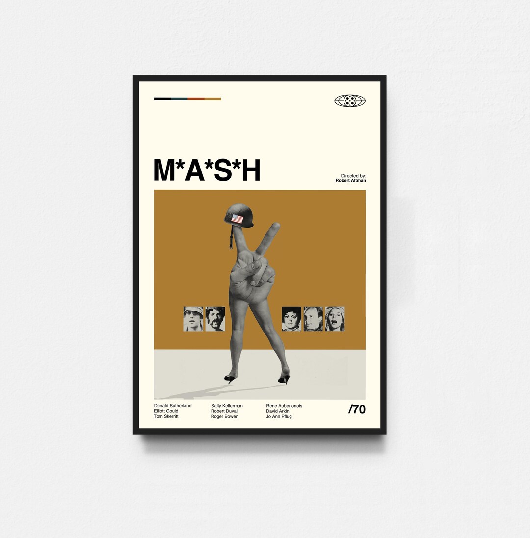 M*A*S*H Poster, Mash Print, Movie Poster, Midcentury Art, Minimalist ...