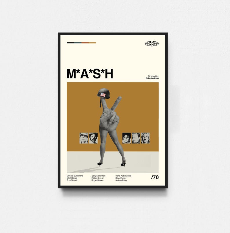 MASH Poster, Mash Print, Movie Poster, Midcentury Art, Minimalist Art ...
