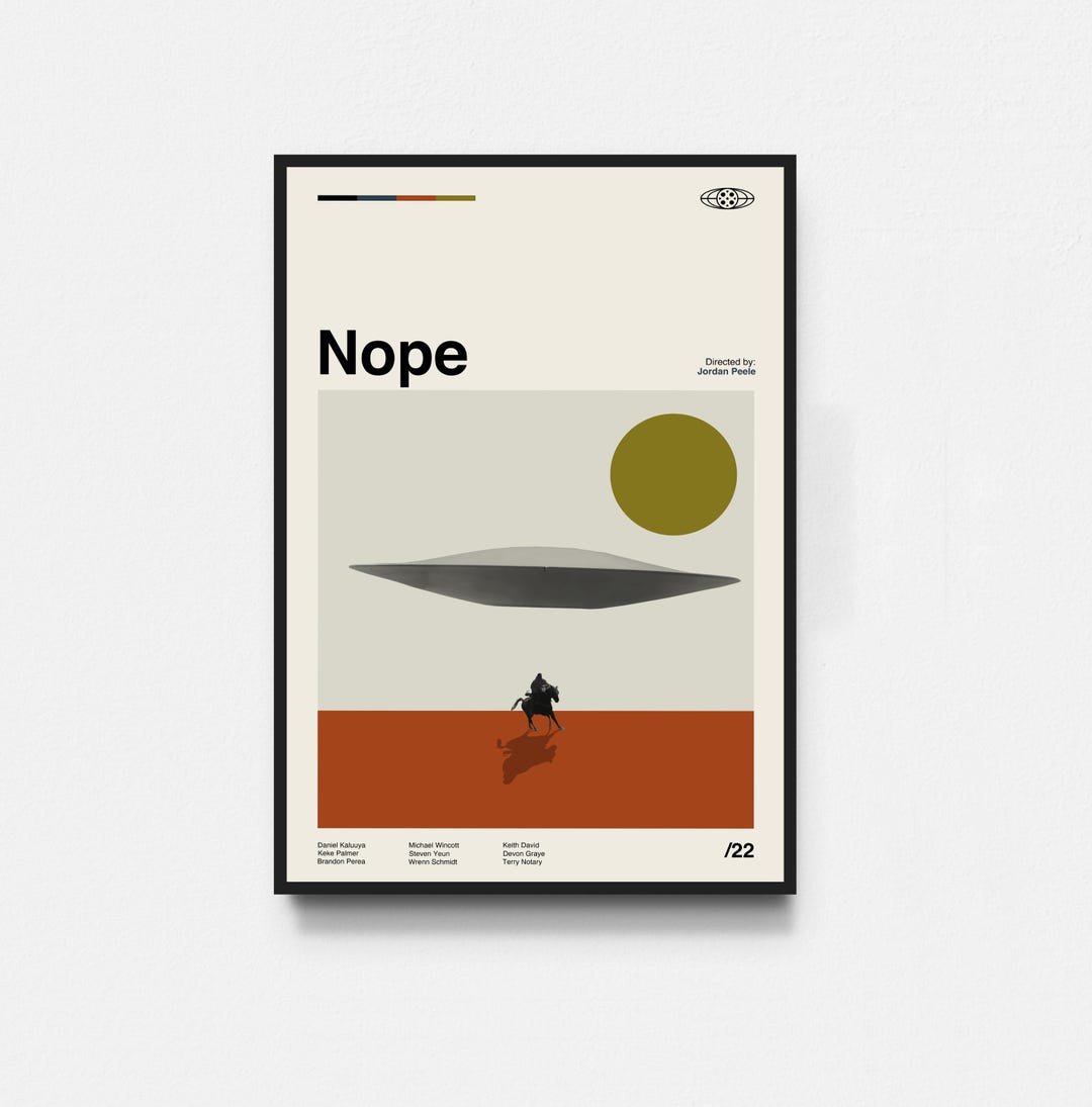 Nope - Jordan Peele Movie Poster, Nope Poster, Film Poster, Midcentury ...
