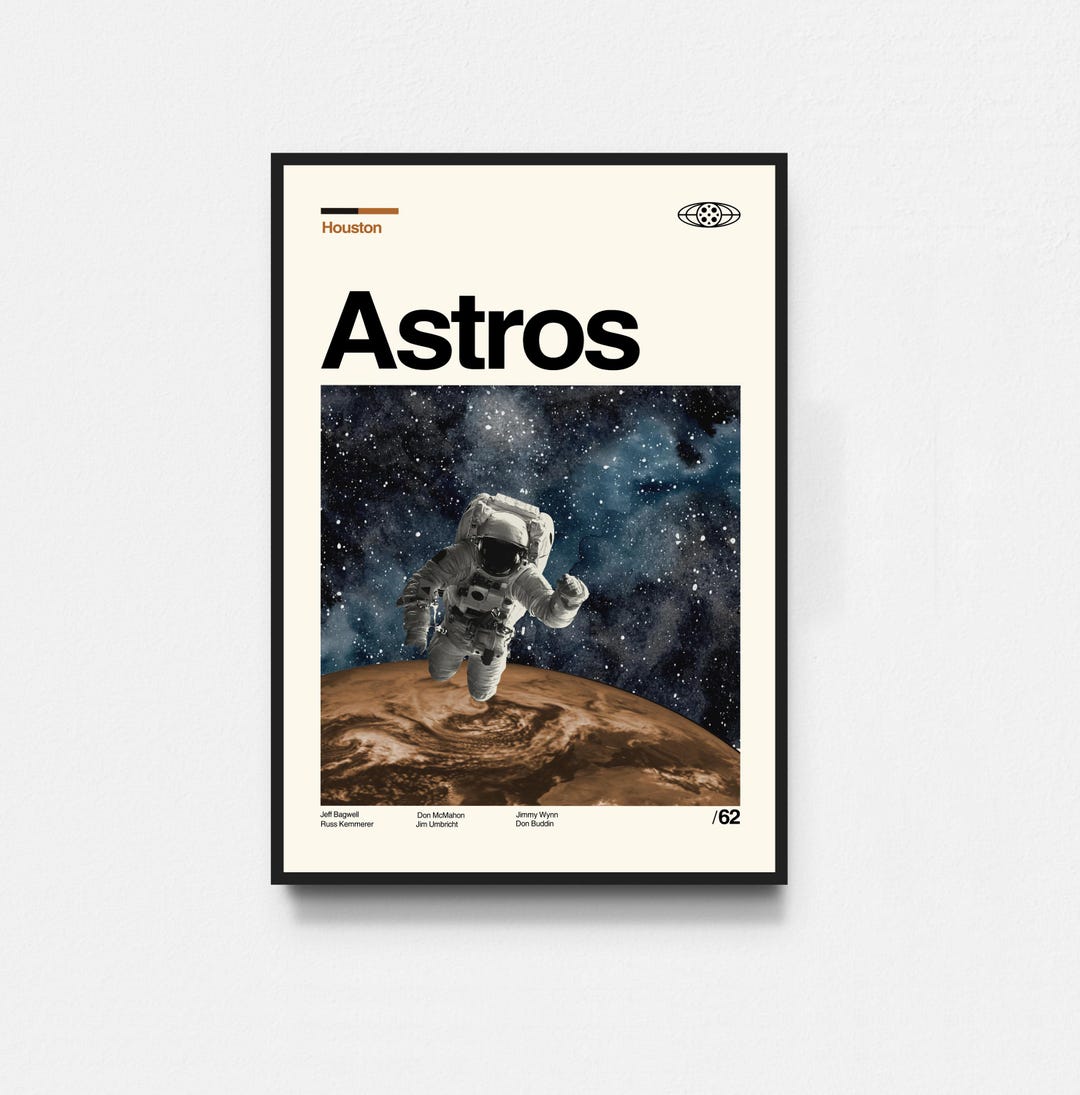 Houston Astros Poster, Astros Print, Astros Poster, Midcentury Art ...