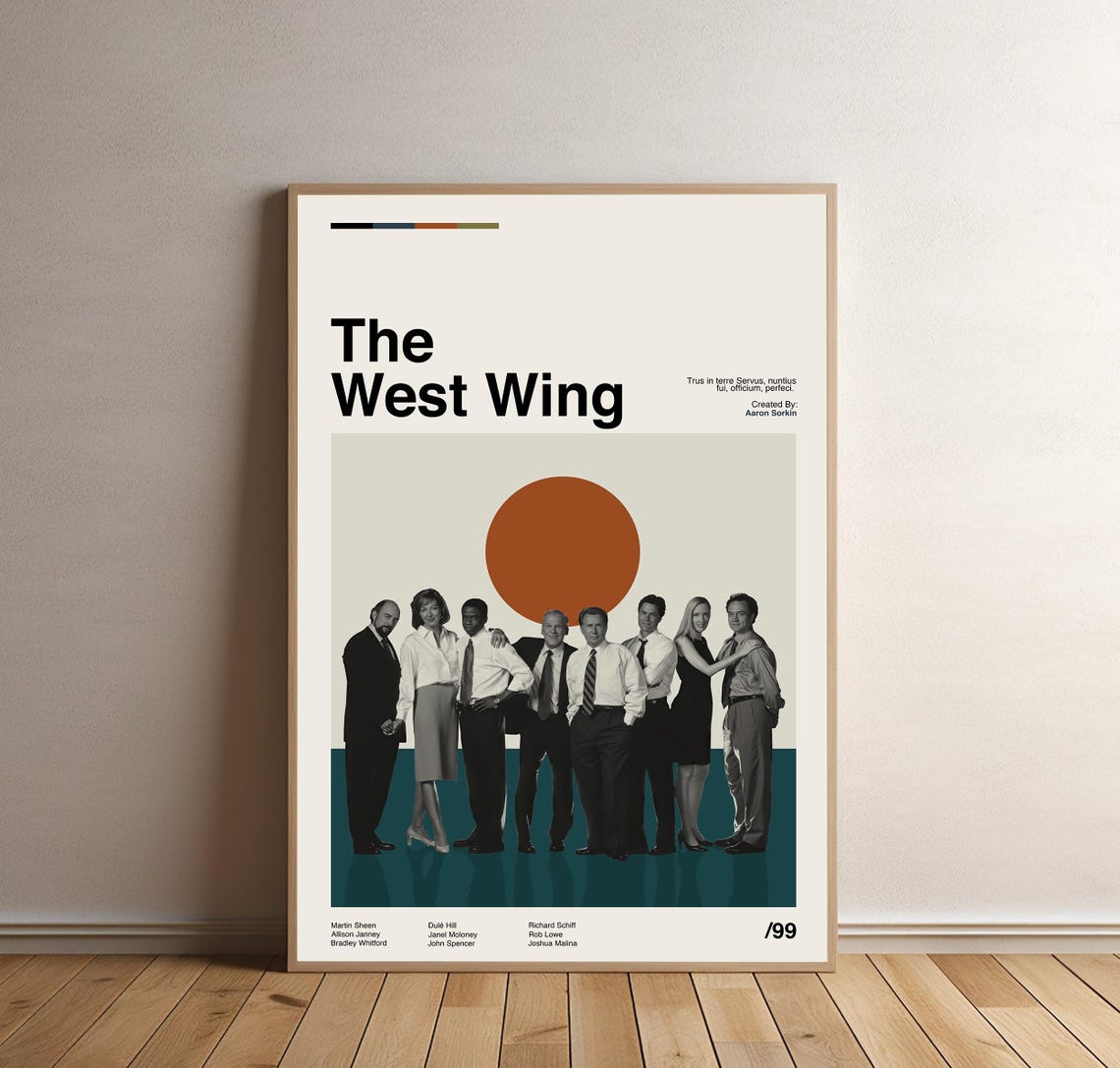 The West Wing Poster, the West Wing Tv Series Poster, Midcentury Art ...