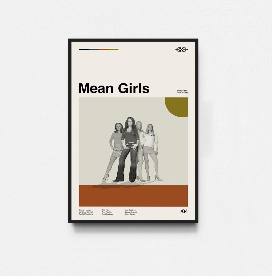 Mean Girls Movie Poster, Mean Girls Poster, Movie Poster, Midcentury ...