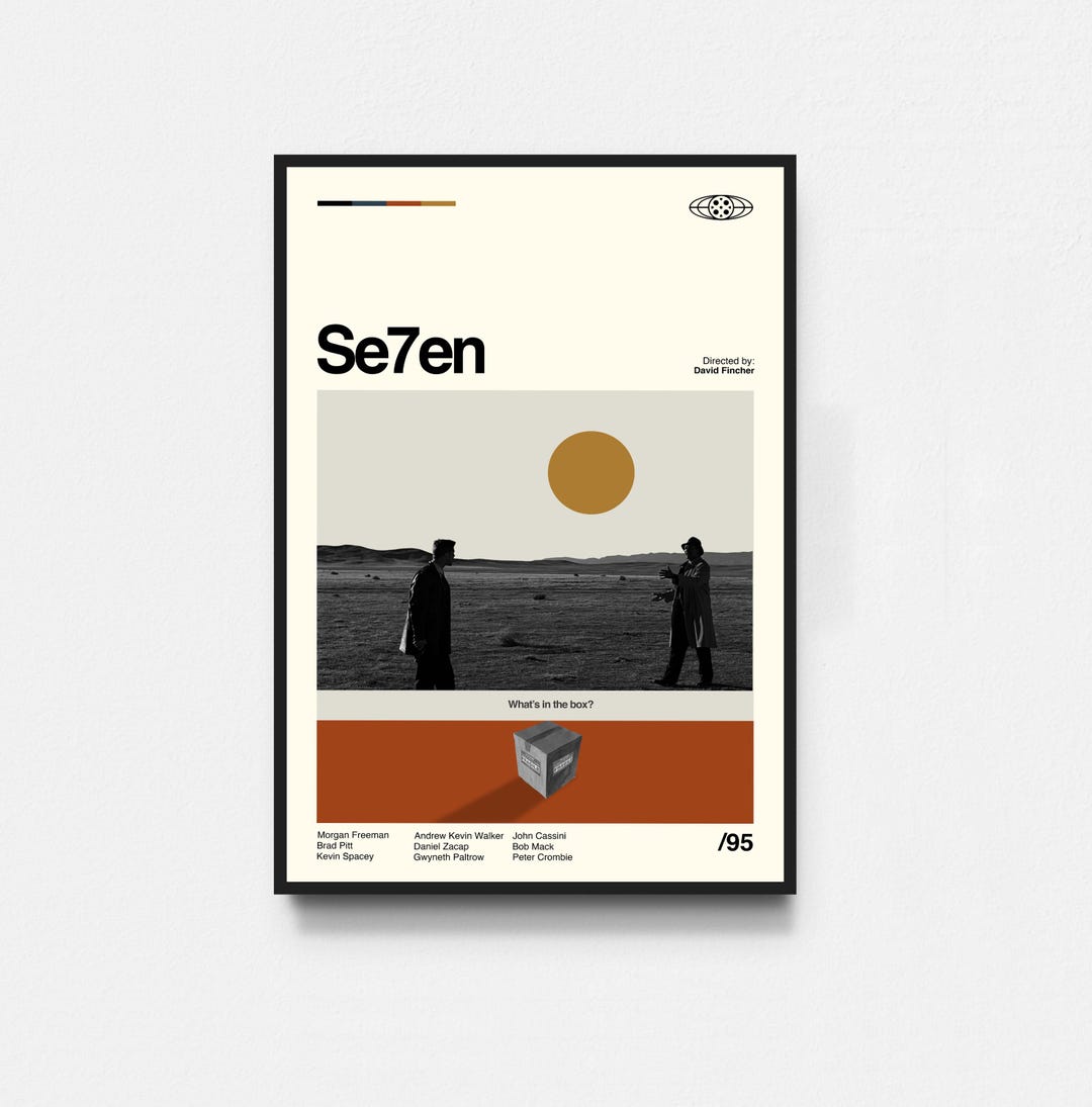 Se7en Poster - What's in the Box? , Seven Movie Poster, Midcentury Art ...