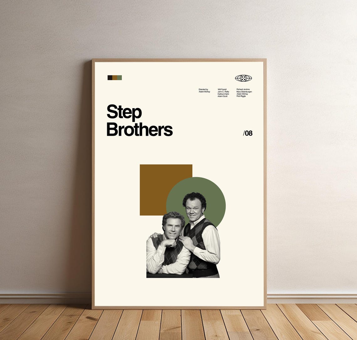 Step Brothers Poster, Step Brothers Movie Poster, Midcentury Art ...