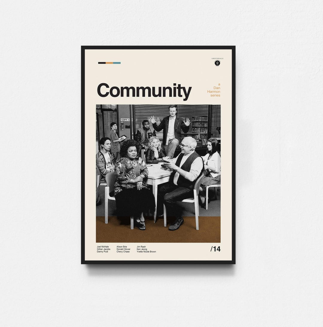 Community Tv Series Poster, Community Poster, Movie Poster, Midcentury ...