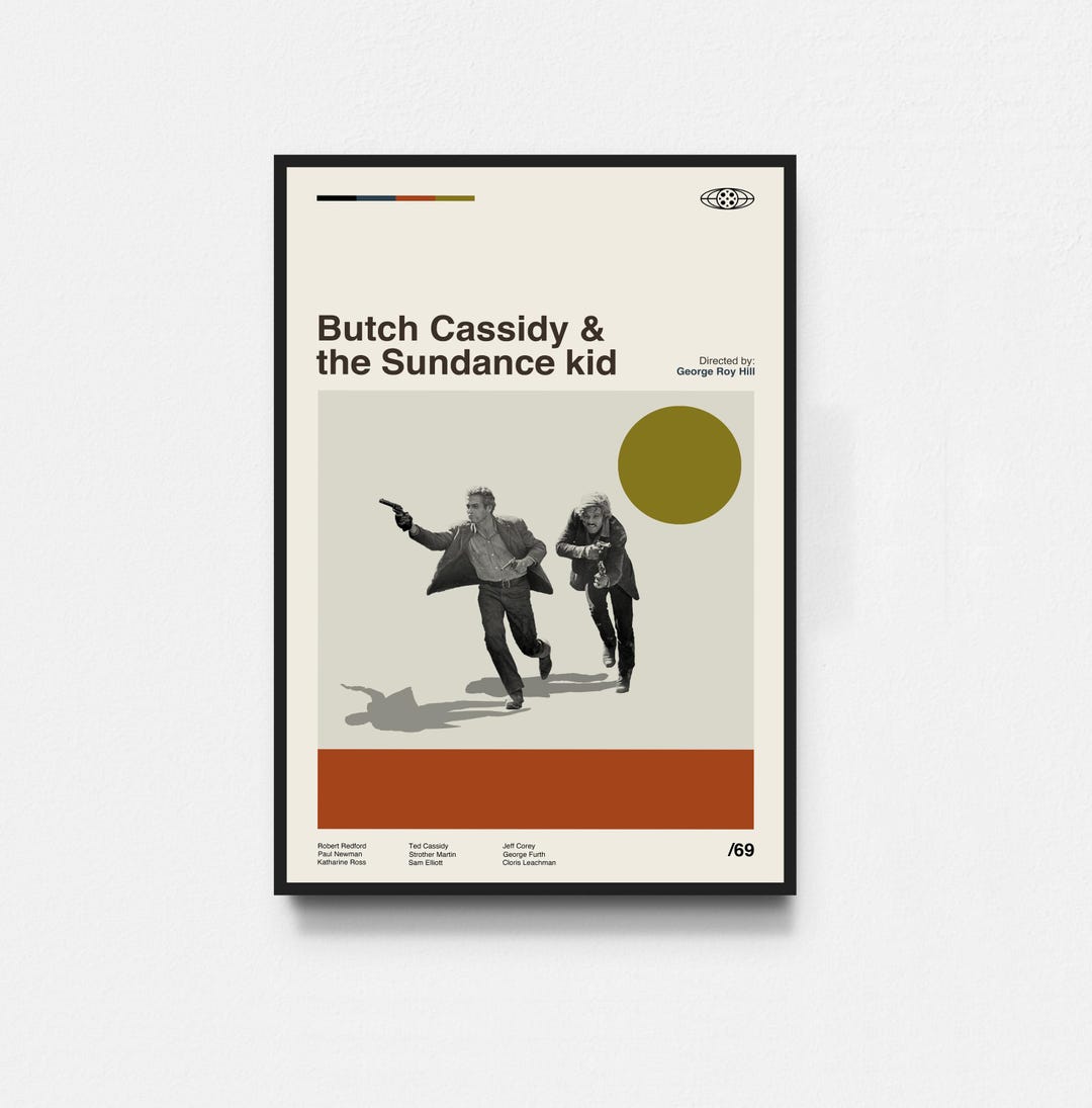Butch Cassidy and the Sundance Kid Poster, Movie Poster, Midcentury Art ...