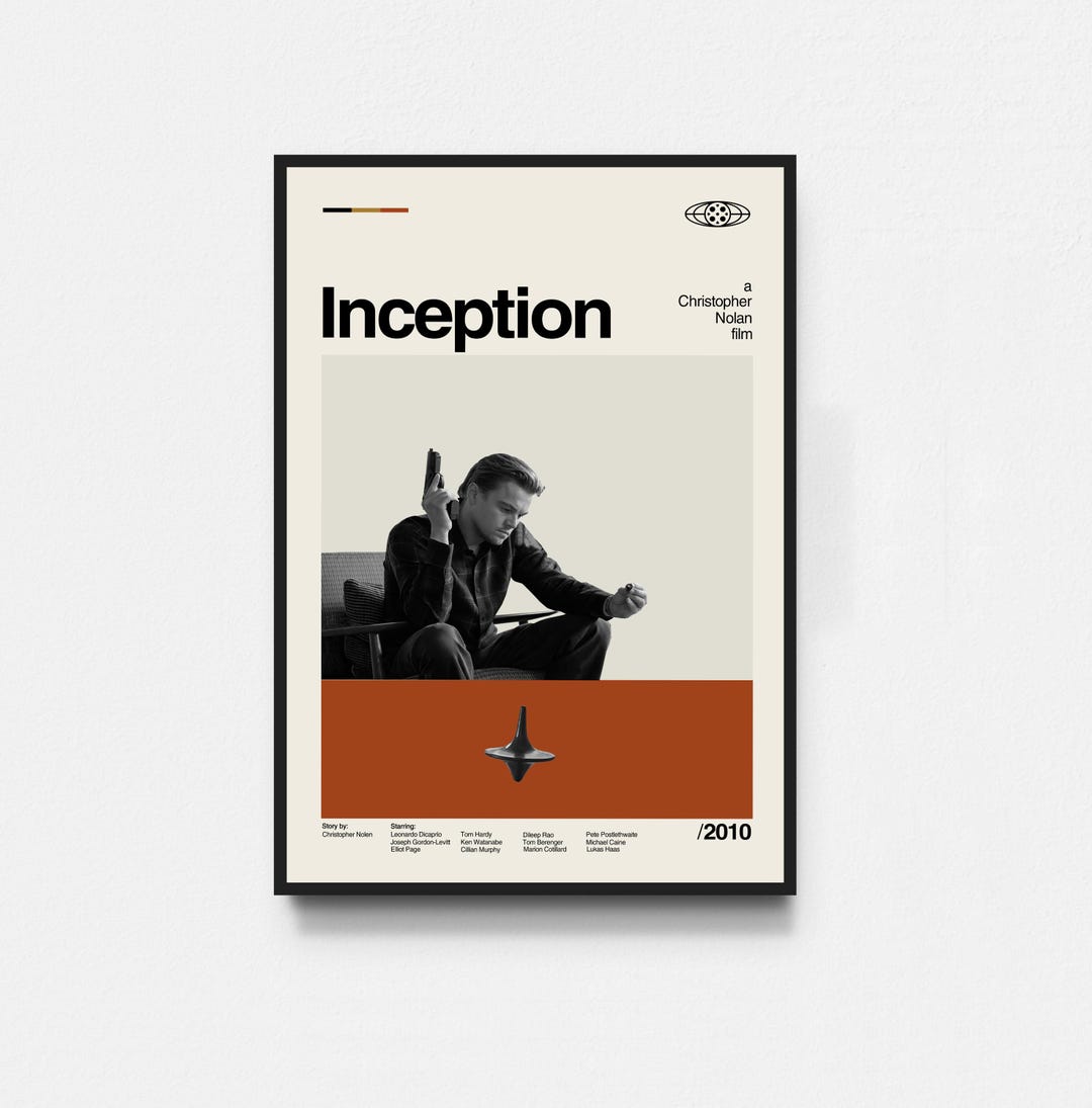 Retro INCEPTION Movie Poster, INCEPTION Print, Midcentury Art ...