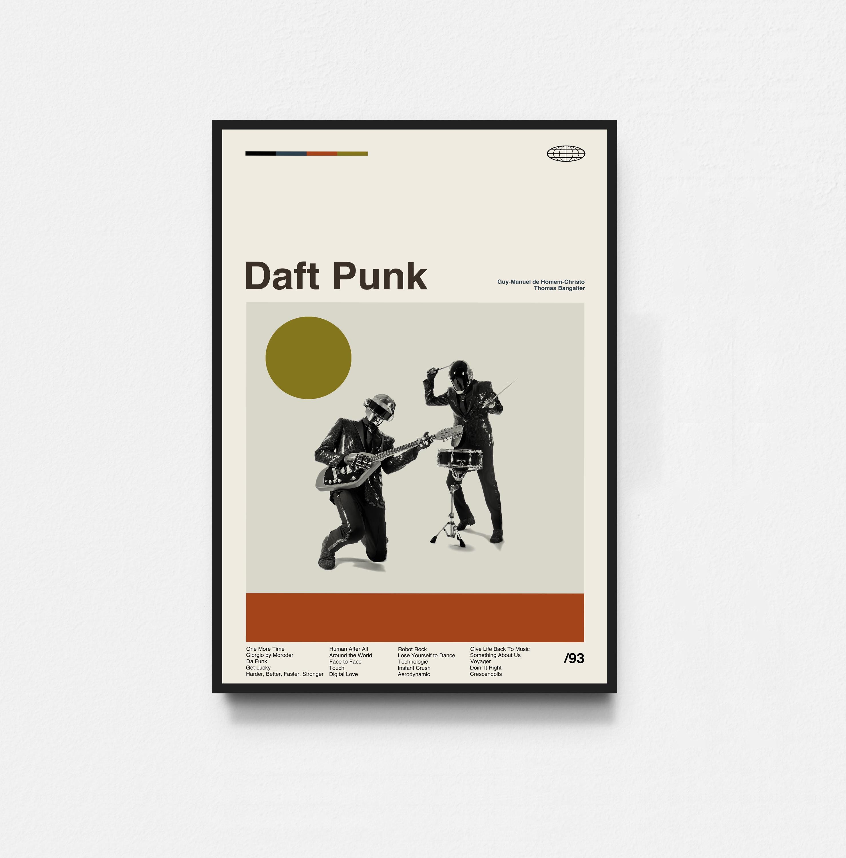 Daft Punk Poster, Daft Punk Album Poster, Music Print, Midcentury Art ...