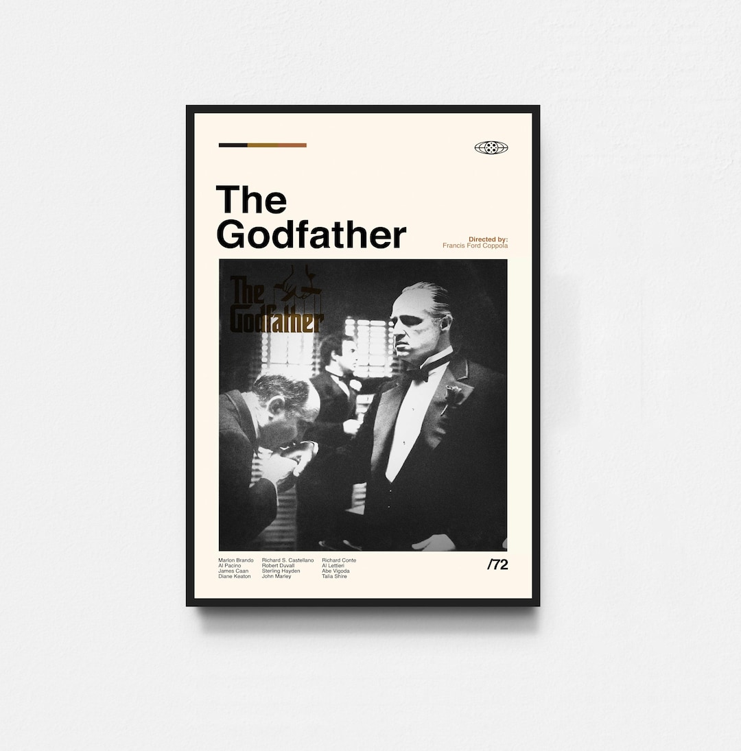 The Godfather Poster, the Godfather Print, Midcentury Art, Minimalist ...
