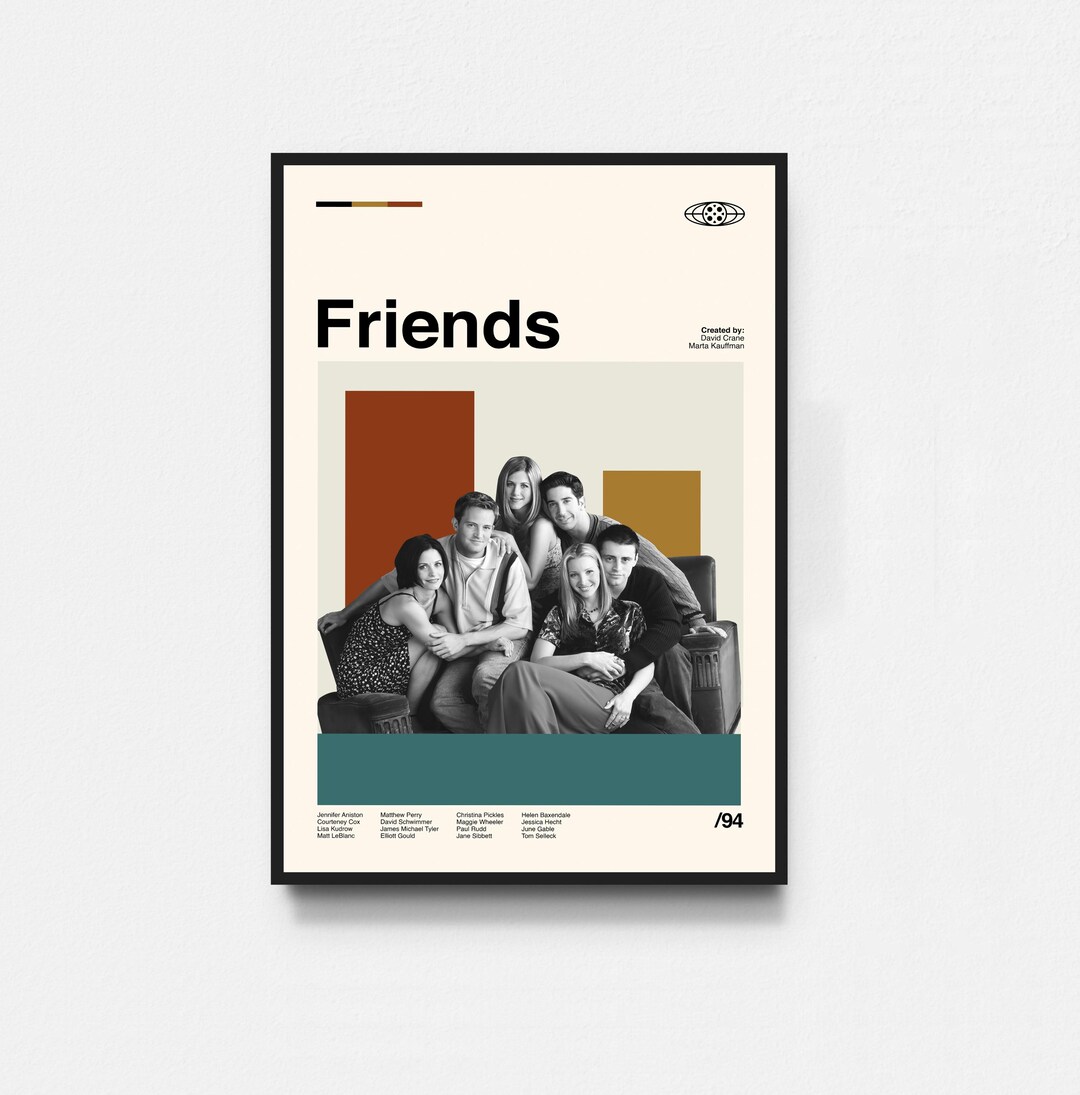 Friends Tv Series Poster, Friends Print, Movie Poster, Midcentury Art ...