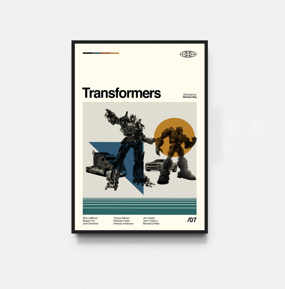 Transformers Poster, Transformers Print, Movie Poster, Midcentury Art ...