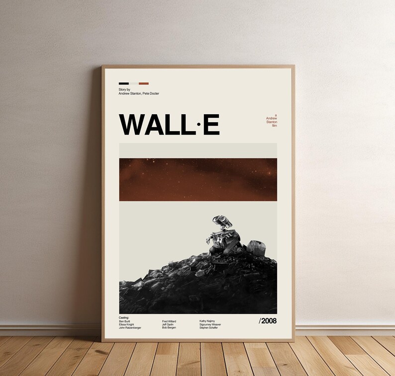 Wall-e Poster, Wall E Movie Poster, Film Poster, Midcentury Art ...