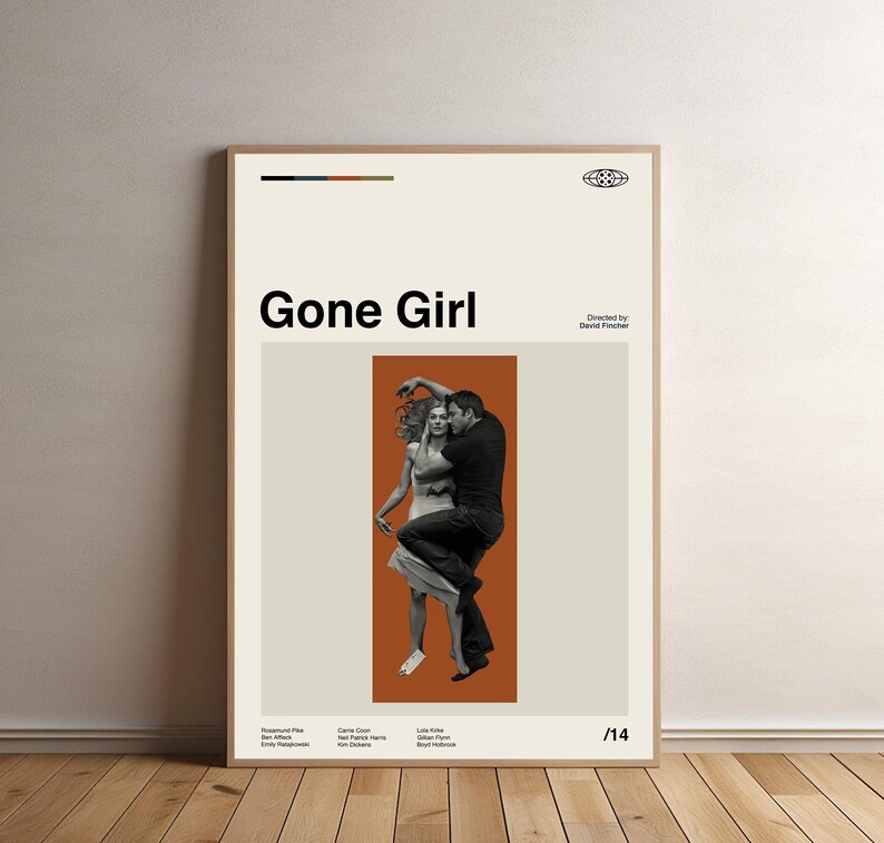 Gone Girl Movie Poster, Gone Girl Poster, Movie Poster, Midcentury Art ...