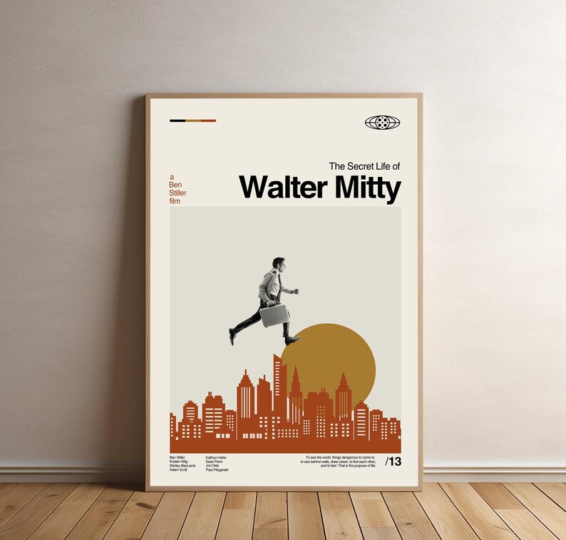 The Secret Life of Walter Mitty Poster, Movie Poster, Midcentury Art ...