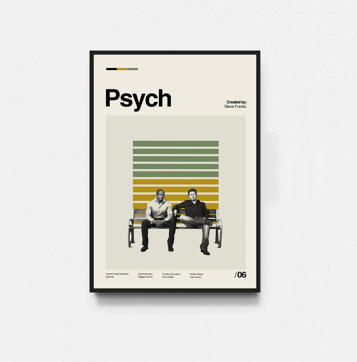 Psych Poster, Psych Tv Series Poster, Movie Poster, Midcentury Art ...