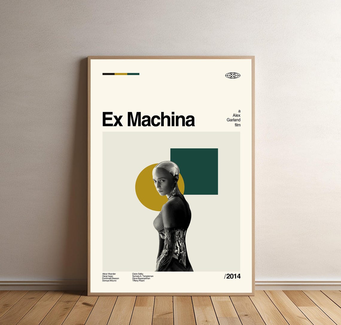 Ex Machina Poster, Ex Machina Print, Movie Poster, Midcentury Art ...