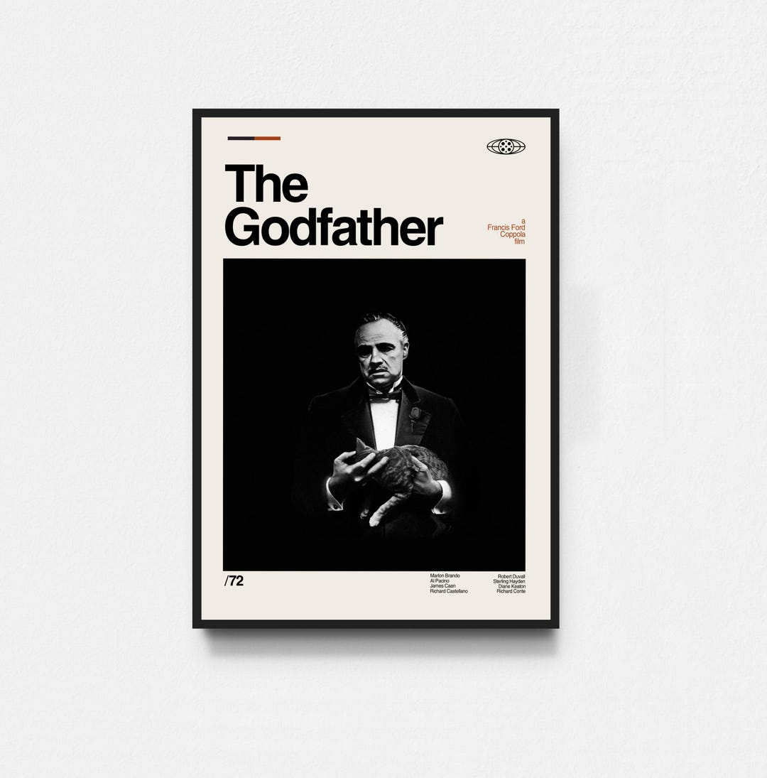 The Godfather Poster, the Godfather Print, Midcentury Art, Minimalist ...