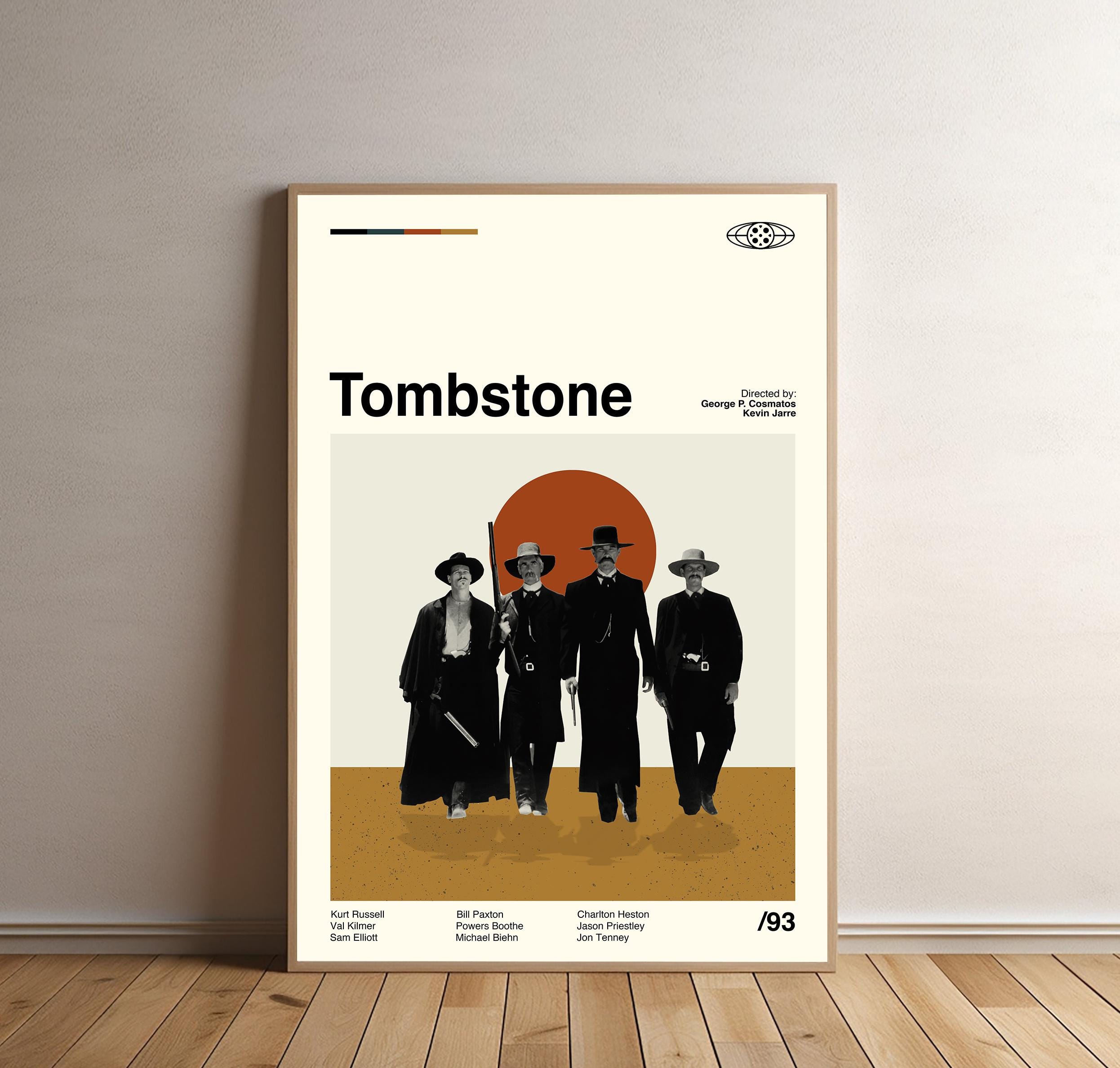 Tombstone Poster, Tombstone Print, Movie Poster, Midcentury Art ...
