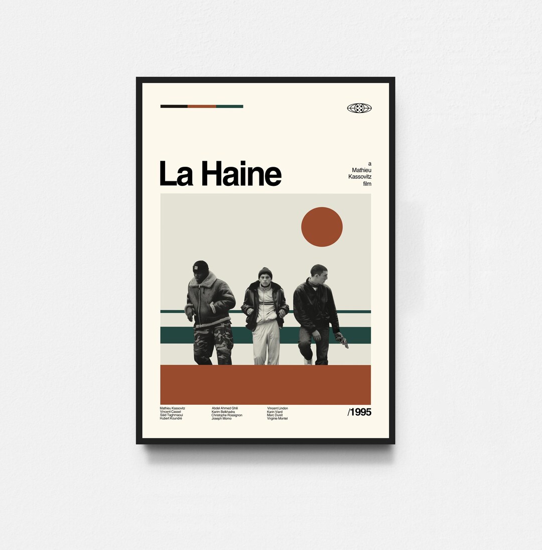 La Haine Movie Poster, La Haine Print, Movie Poster, Midcentury Art ...