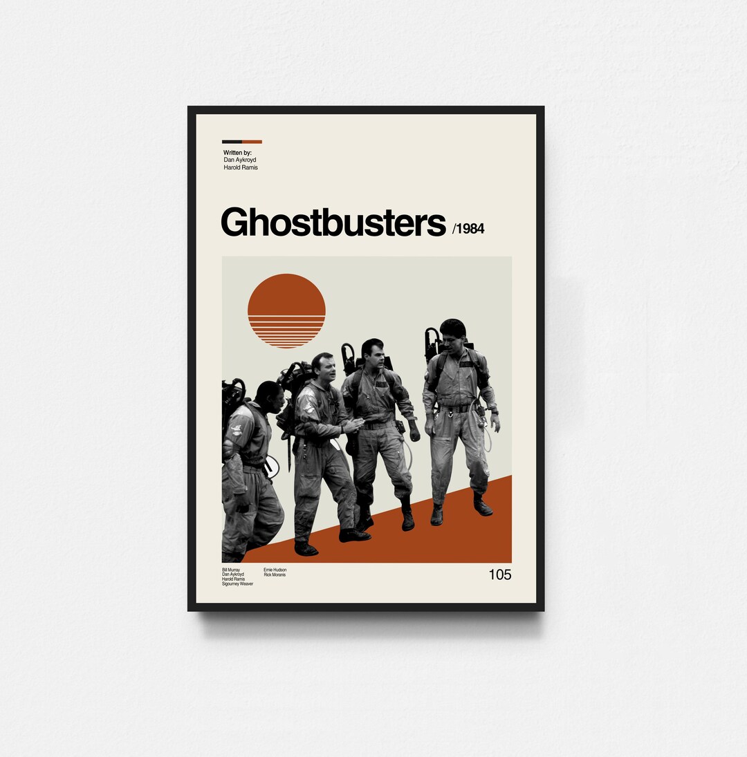 Ghostbusters Poster, Ghostbusters Print, Movie Poster, Midcentury Art ...