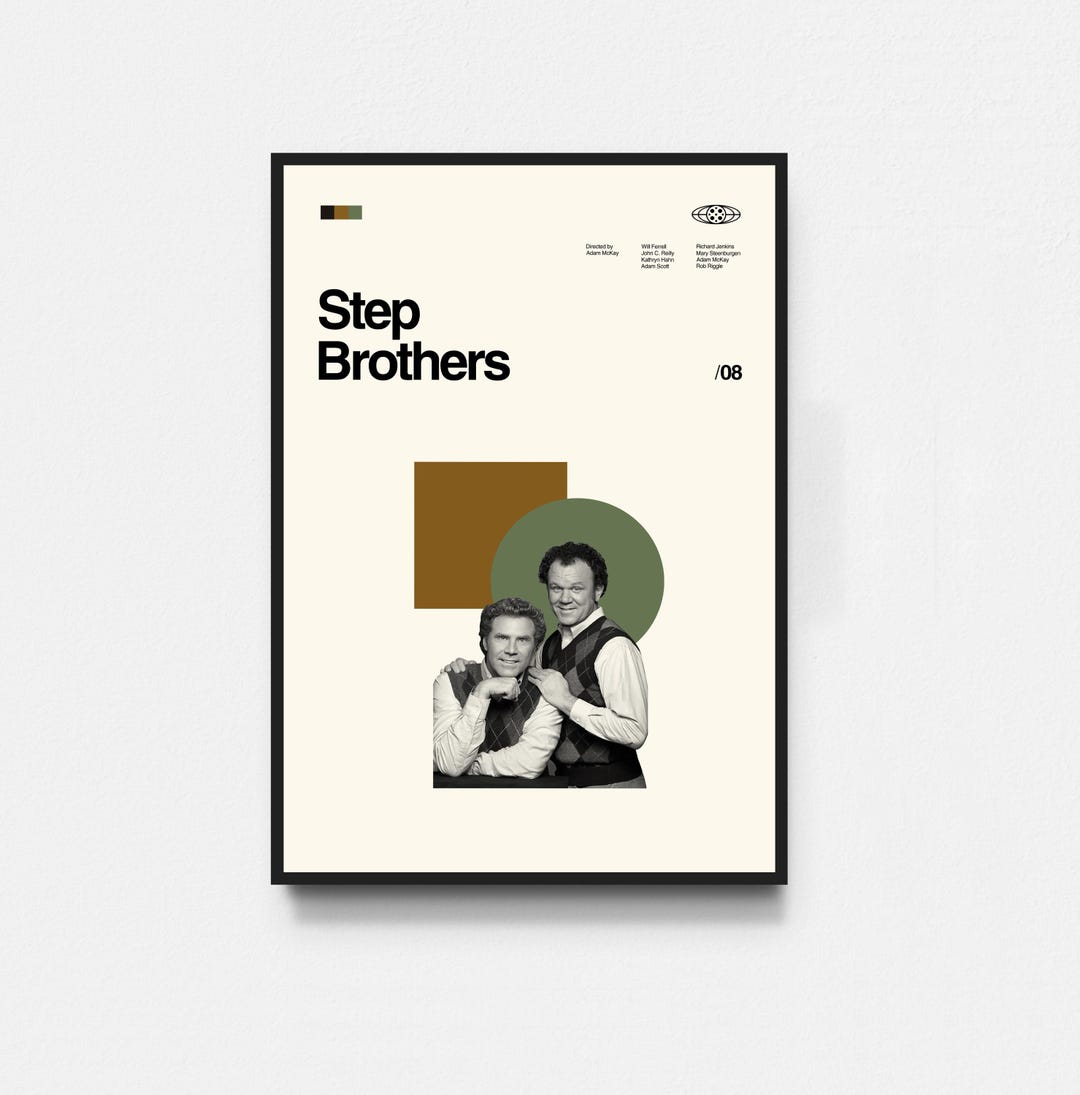 Step Brothers Poster Step Brothers Movie Poster Midcentury Art
