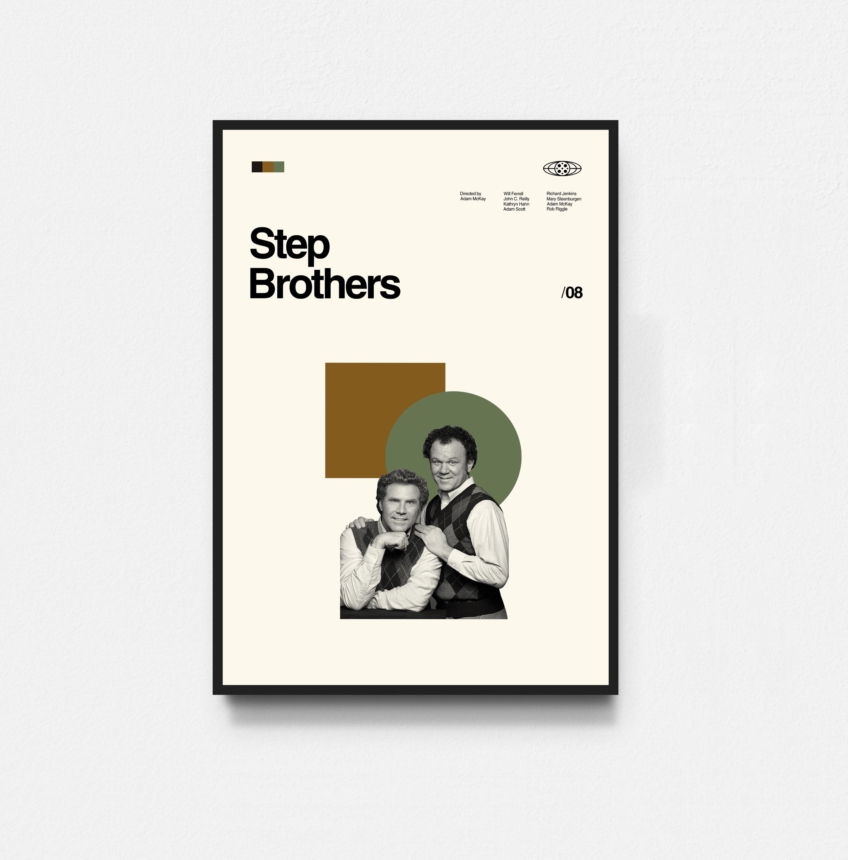 Step Brothers Poster, Step Brothers Movie Poster, Midcentury Art ...