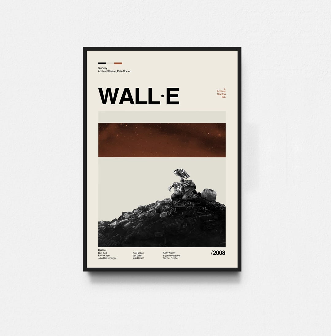 Wall-e Poster, Wall E Movie Poster, Film Poster, Midcentury Art ...