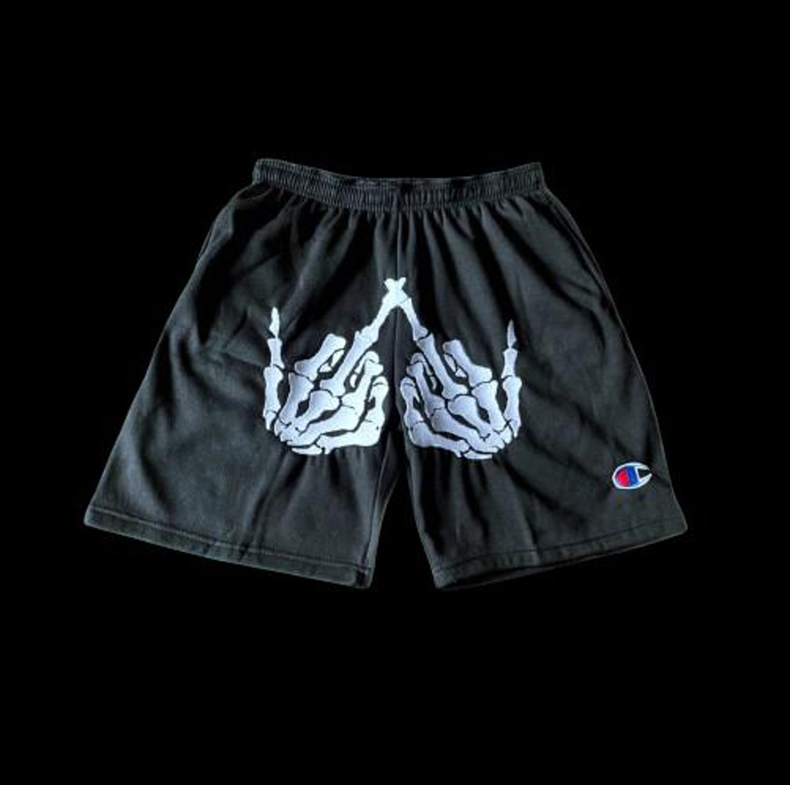 MFBS Skeleton Middle Finger Shorts Black Champion Brand - Etsy