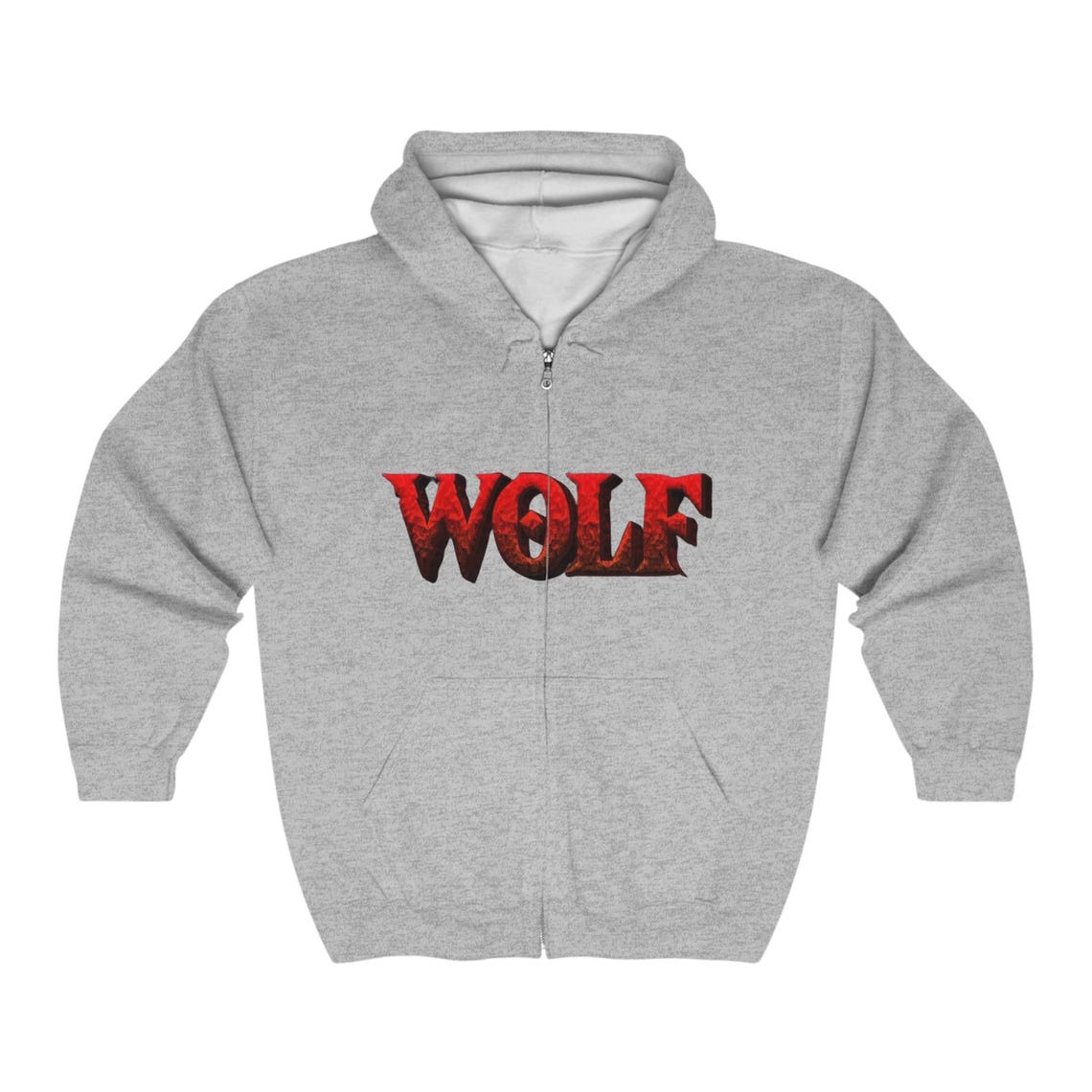 Red Blood Wolf Design Heavy Zip up Jacket, Winter Wear Unisex Hoodie ...