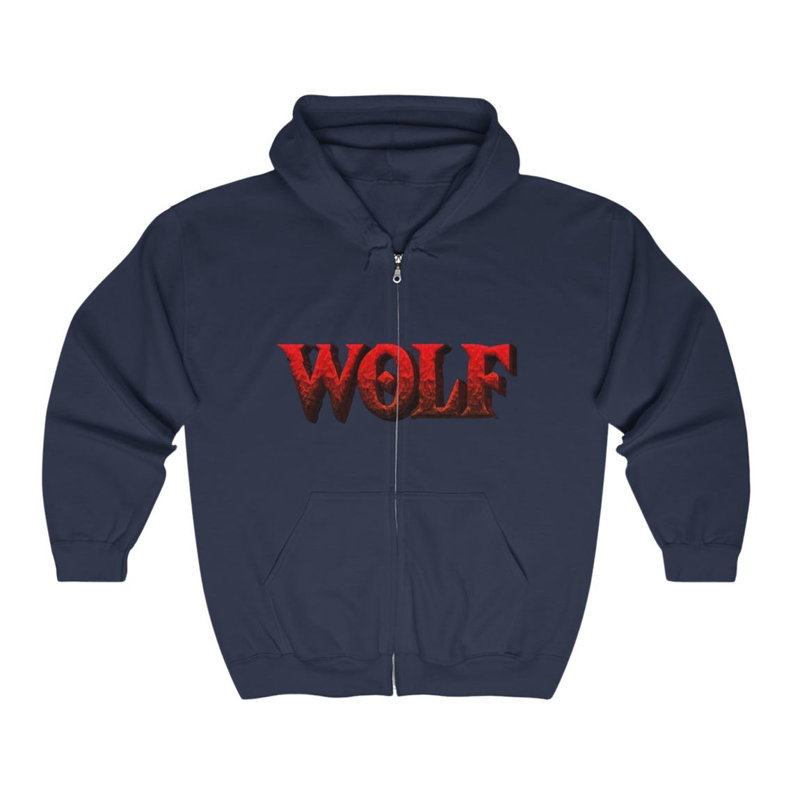 Red Blood Wolf Design Heavy Zip up Jacket, Winter Wear Unisex Hoodie ...