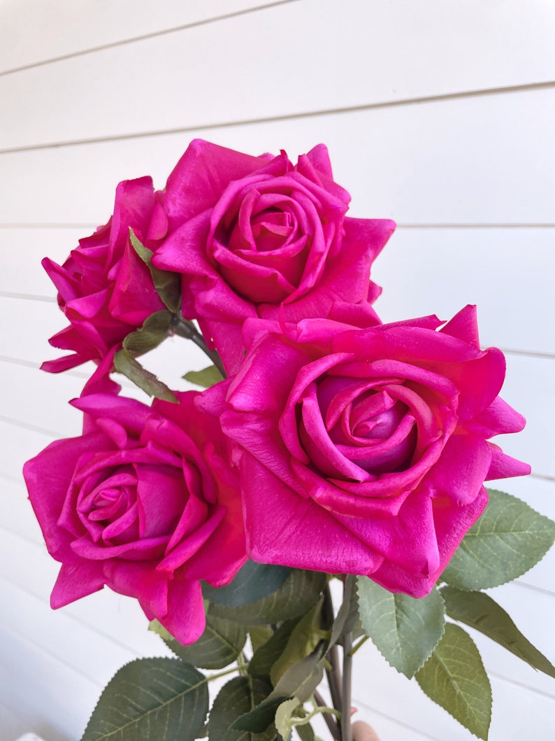 Hot Pink Rose/ Real Touch Rose / Latex Rose/ 1 Head per Stem/wedding ...