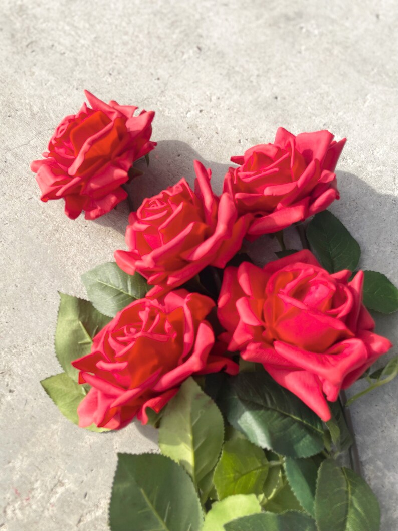 Red Rose/ Real Touch Rose /latex Rose / Flexed Rose/1 Head per Stem ...