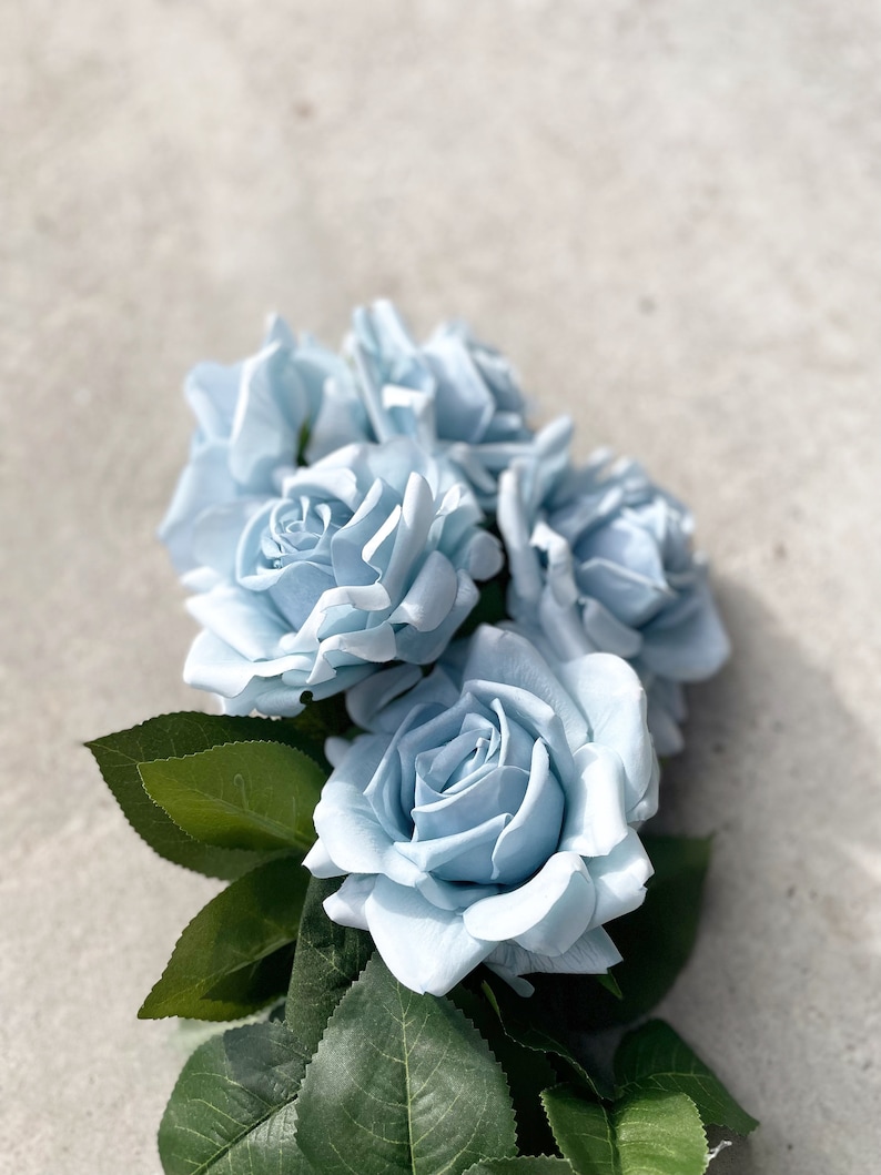 Baby Blue Rose/ Blue Real Touch Rose /latex Rose / Flexed Rose/1 Head ...