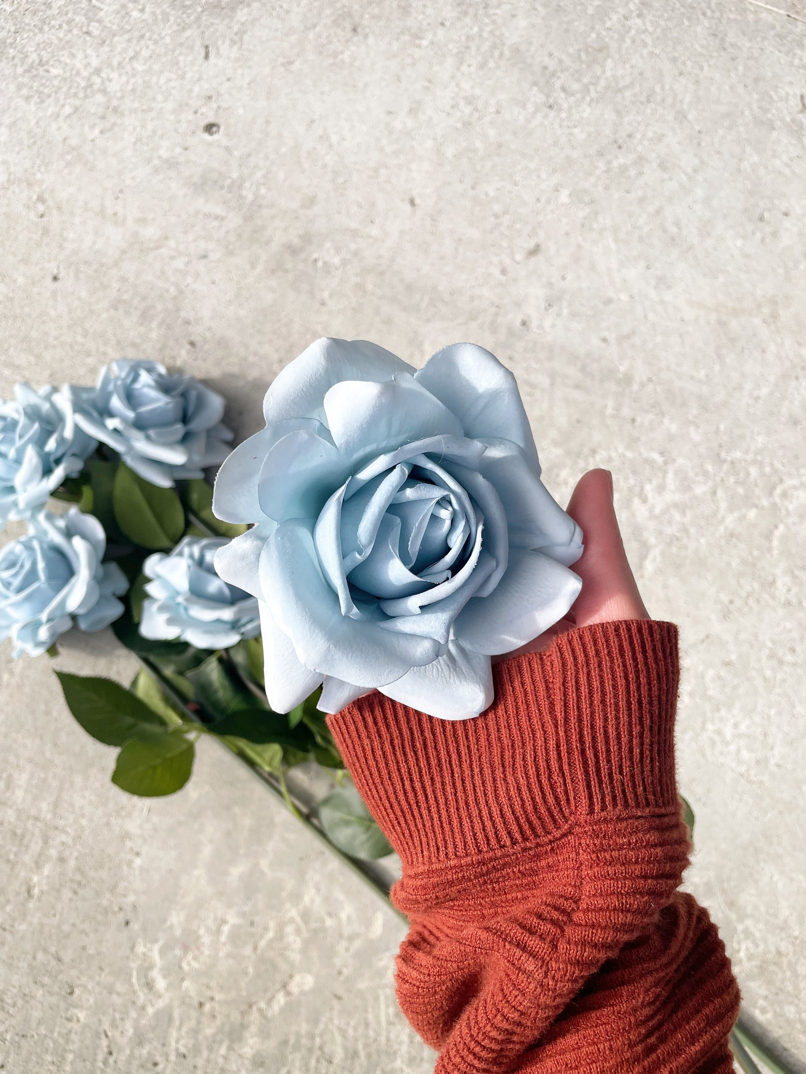 Baby Blue Rose/ Blue Real Touch Rose /latex Rose / Flexed Rose/1 Head ...