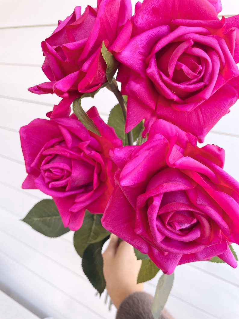 Hot Pink Rose/ Real Touch Rose / Latex Rose/ 1 Head per Stem/wedding ...
